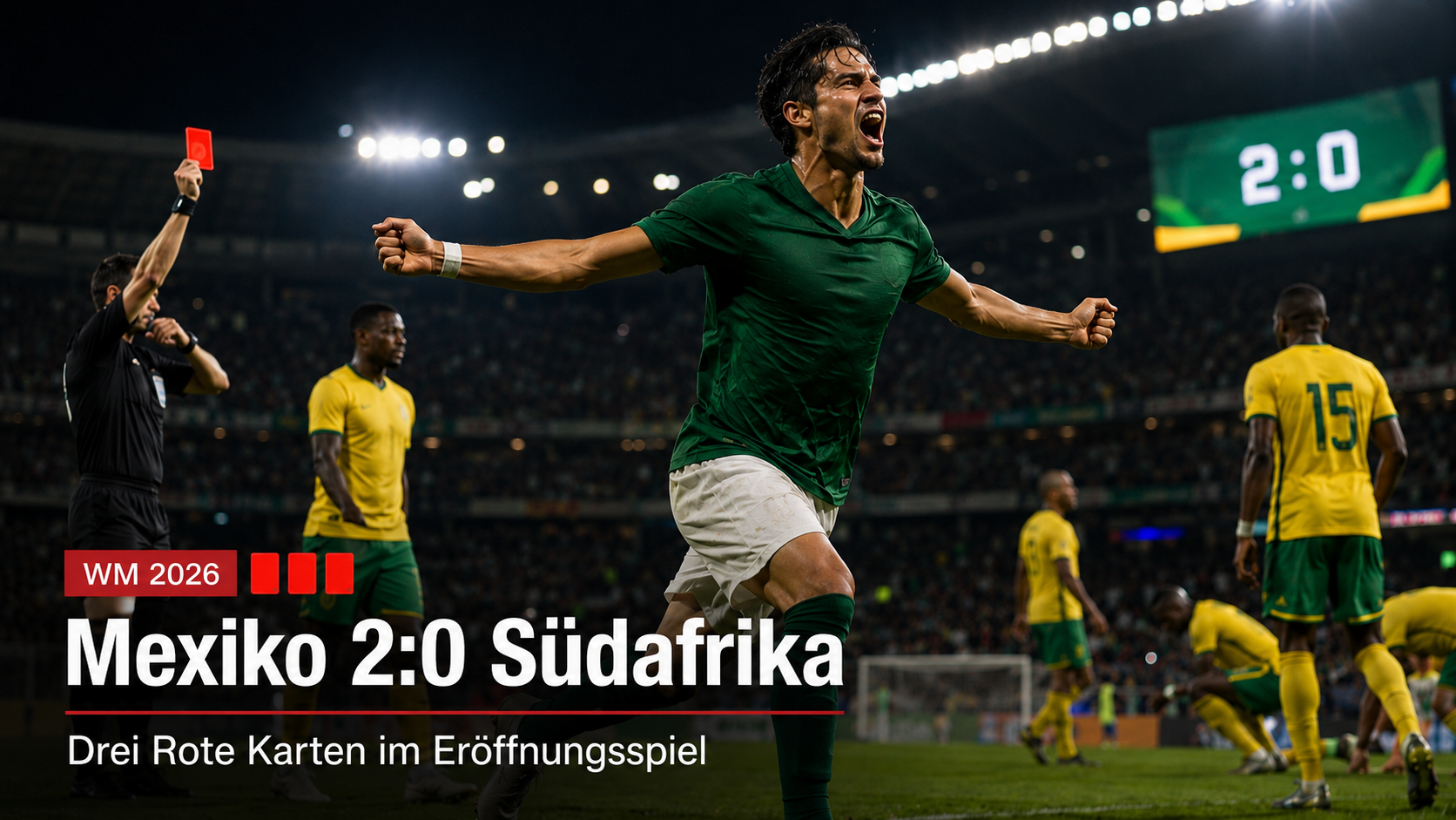 WM Eröffnungsspiel: Mexiko – Südafrika 2:0 | Spielbericht